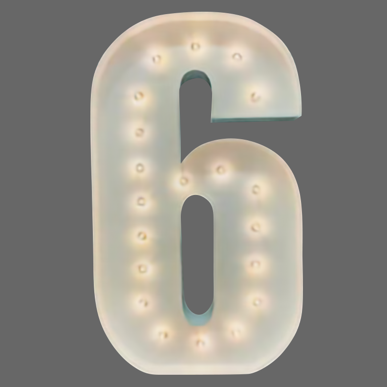 Light-Up Marquee Number 6 – BALLOONERY.COM