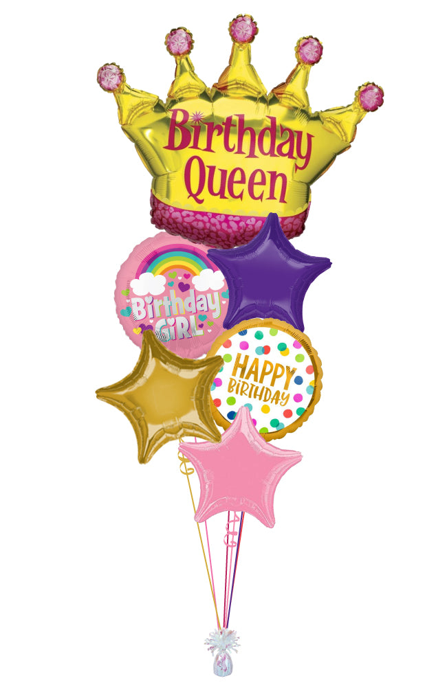 Birthday Queen Custom Name Balloon Bouquet – BALLOONERY.COM