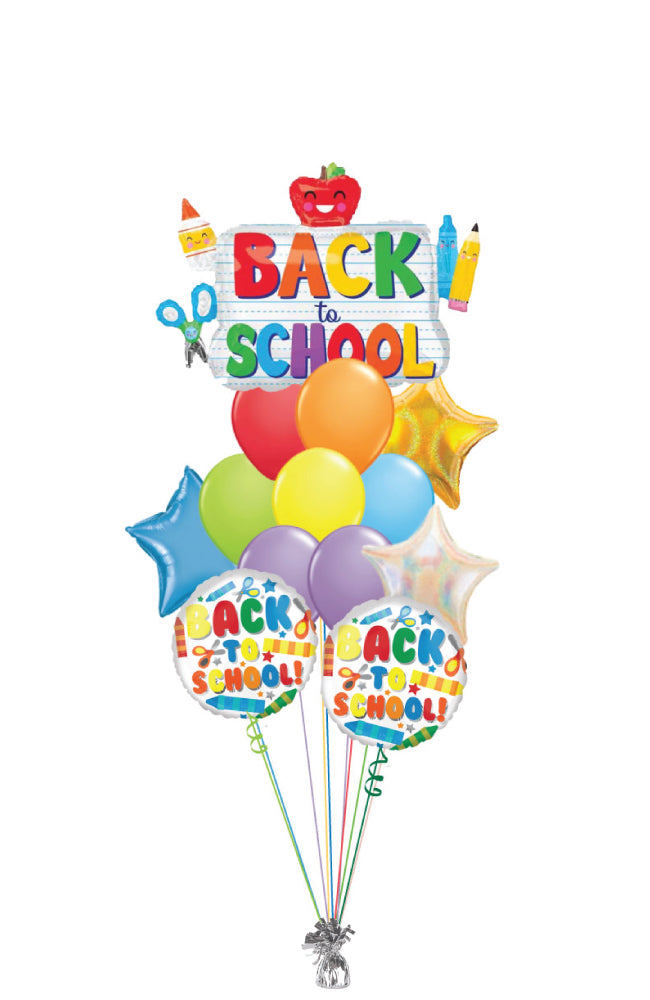 Back to School Rainbow Balloon Bouquet – BALLOONERY.COM