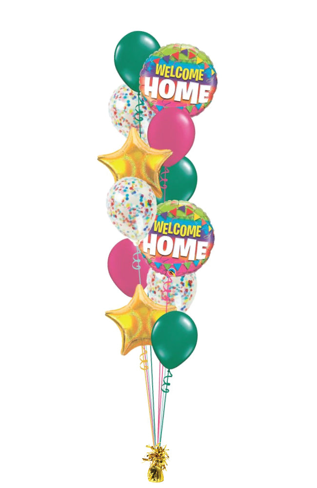 Pink Green and Gold Welcome Home Balloon Bouquet – BALLOONERY.COM